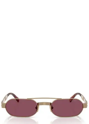 Miu Miu Metal Oval Sunglasses - Nude