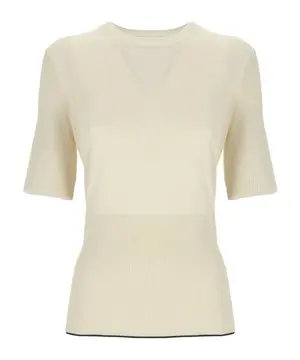 JOSEPH Contrasting-trim Crew Neck Jumper - Nude
