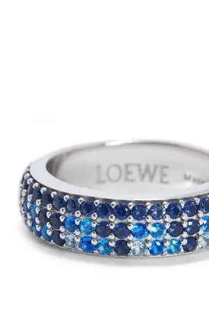 Loewe Thin Pavé Ring In Sterling Silver And Crystals