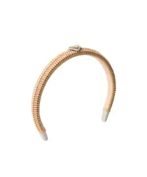 PRADA Prada Wicker Headband With Enamel Logo