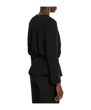 Chloé Draped Woven Wrap Blouse
