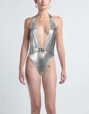 Dolce & Gabbana Metallic Halterneck One-piece Swimsuit