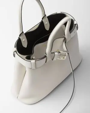 Prada Buckle Small Leather Handbag With Belt
