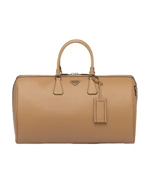 Prada Saffiano Leather Travel Bag - Nude