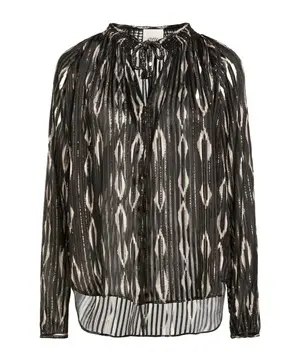 Isabel Marant Étoile Isabel Marant Tie Neck Blouse With Pleated Detailing Black