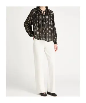 Isabel Marant Étoile Tie Neck Blouse With Pleated Detailing - Black