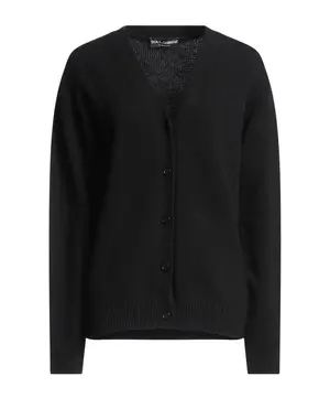 Dolce & Gabbana Wool Long-sleeve Coat - Black