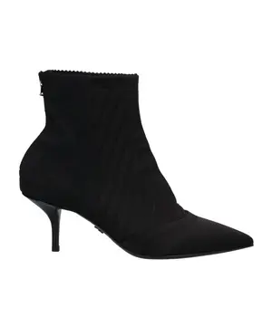 Dolce & Gabbana Solid Color Pointed-toe Ankle Boots - Black
