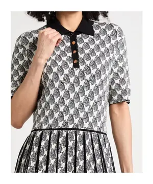 Tory Burch Jacquard Knit Pleated Dress