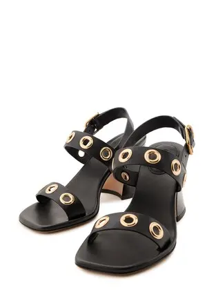 Chloé Janis 80 Eyelet-embellished Leather Sandals