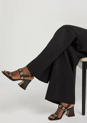 Chloé Janis 80 Eyelet-embellished Leather Sandals
