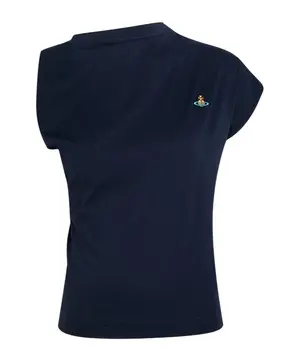 VIVIENNE WESTWOOD Asymmetric Cotton Top - Navy