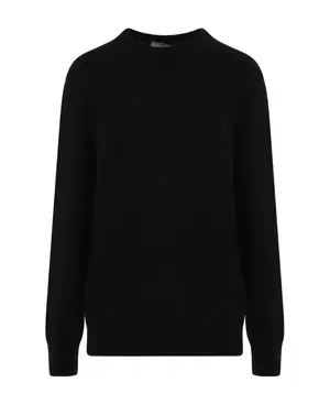 Prada Long-sleeved Crewneck Knitted Jumper - Black