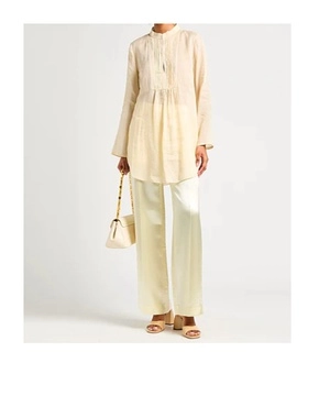 Tory Burch Stand-up Collar Pleated Shirt