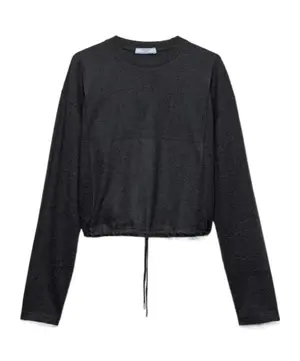 Prada Long-sleeved Wool And Cashmere T-shirt - Slate Ash