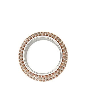 Loewe Large Pavé Ring In Sterling Silver And Crystals