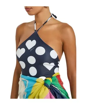 Jacquemus Polka Dot High Neck Swimsuit