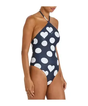 Jacquemus Polka Dot High Neck Swimsuit