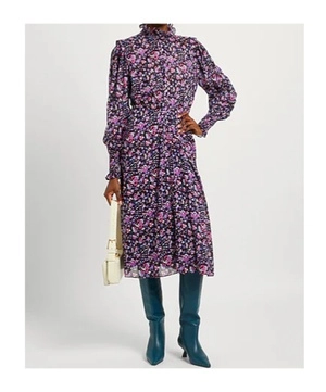 Isabel Marant Étoile Floral Print Long Sleeve Button-down Dress