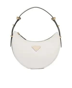Prada Arqué Small Leather Shoulder Bag - White