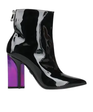 Dolce & Gabbana Two-tone Patent Leather Ankle Boots - Black