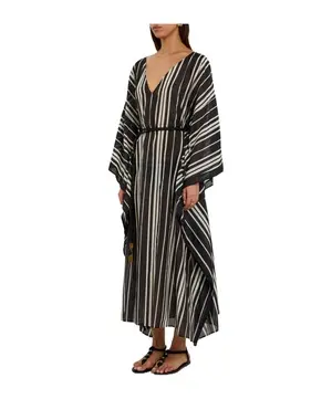 Tory Burch Striped Sheer Kaftan Dress