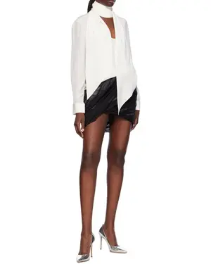 Helmut Lang Layered Silk Miniskirt