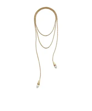 Bottega Veneta Pearl Scarf Necklace - Yellow