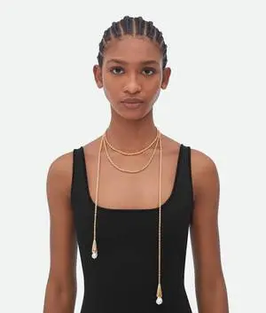 Bottega Veneta Pearl Scarf Necklace