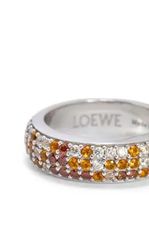 Loewe Thin Pavé Ring In Sterling Silver And Crystals