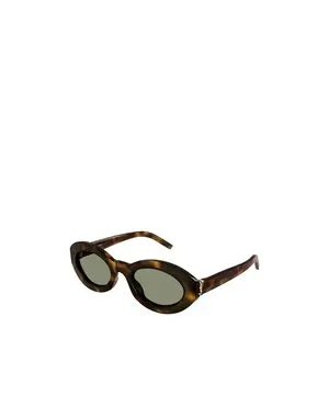 Saint Laurent Oval Logo Sunglasses