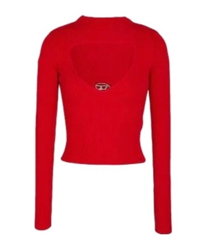 DIESEL® Solid Color Wool Knit Sweater - Red