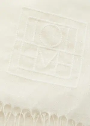 TOTEME Logo-embroidered Frayed Linen Sarong