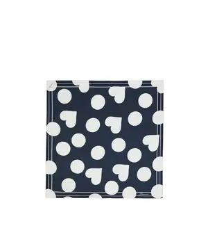 Jacquemus Polka Dot Heart Silk Scarf - White