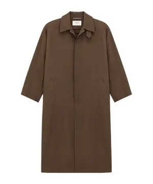 Saint Laurent Trench Coat In Water-repellent Cotton - Green