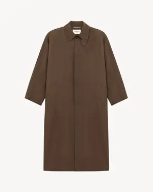 Saint Laurent Trench Coat In Water-repellent Cotton