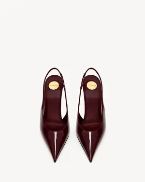 Saint Laurent P.a.r.i.s. Slingback Pumps In Patent Leather