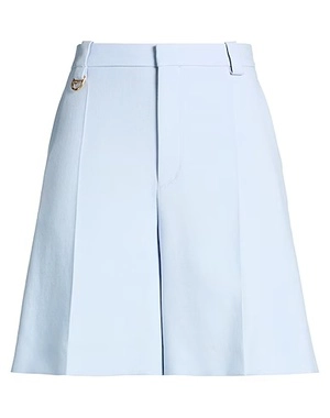Chloé Solid Color Wool Shorts - Blue
