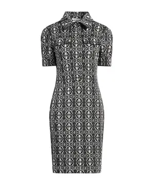 Max Mara Short Sleeve Logo Dress - Black