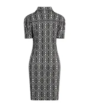 Max Mara Short Sleeve Logo Dress - Black