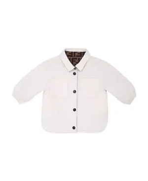 Fendi Pink Fleece And Ff Nylon Reversible Shirt Jacket - White