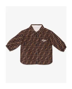 Fendi Pink Fleece And Ff Nylon Reversible Shirt Jacket