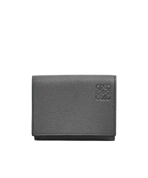 Loewe Trifold Wallet In Soft Grained Calfskin - Black