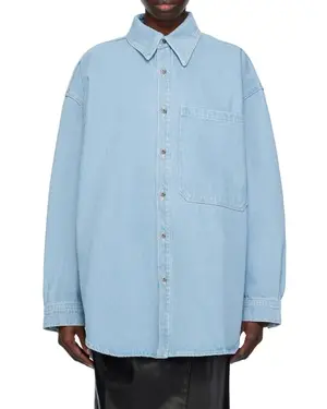 Nanushka Pocket Denim Shirt - Blue