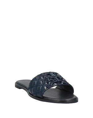 Tory Burch Embossed Glossy Leather Slippers