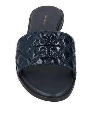 Tory Burch Embossed Glossy Leather Slippers
