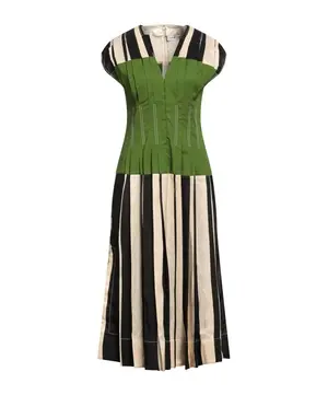 Tory Burch Striped V-neck Midi Dress