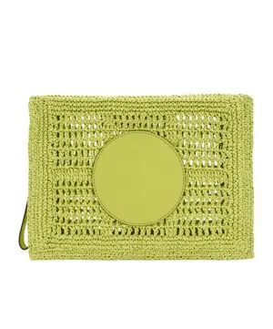 Tory Burch Straw Clutch - Green