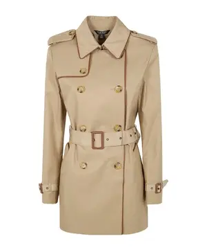 Ralph Lauren Double Breasted Belted Trench Coat - Nude