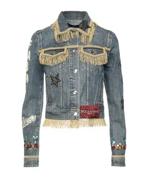 Dolce & Gabbana Sequin Fringe Denim Jacket